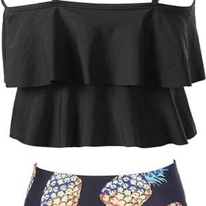 Adisputent | Swim | Womens Tankini Swimsuits Ruffled Tank Top Tummy ...